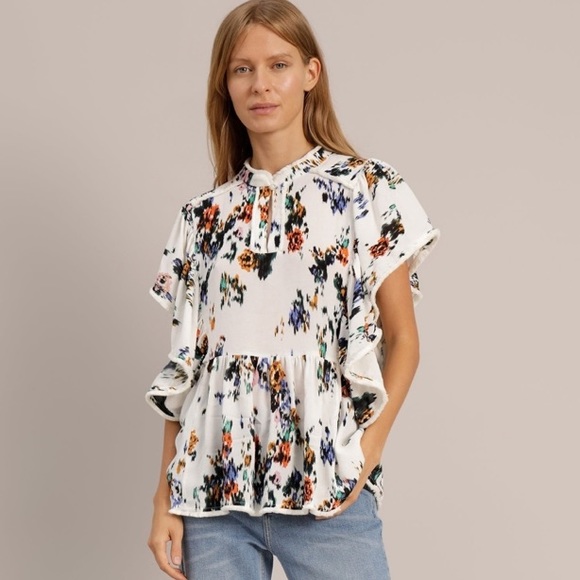 Munthe | Tops | Munthe Nwt Jackpota Floral Ruffle Top | Poshmark
